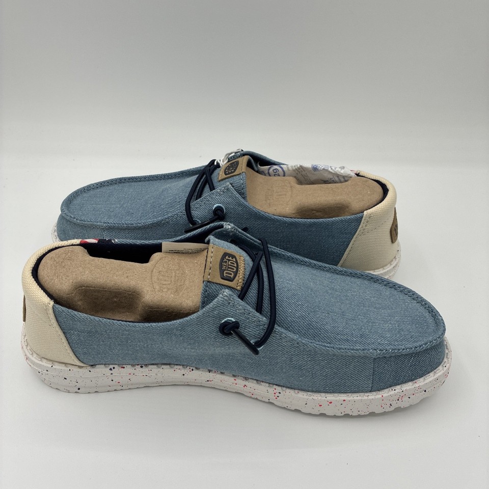 Hey Dude Women Size 10 Wendy Americana Splatter Slip-On Light Denim ...