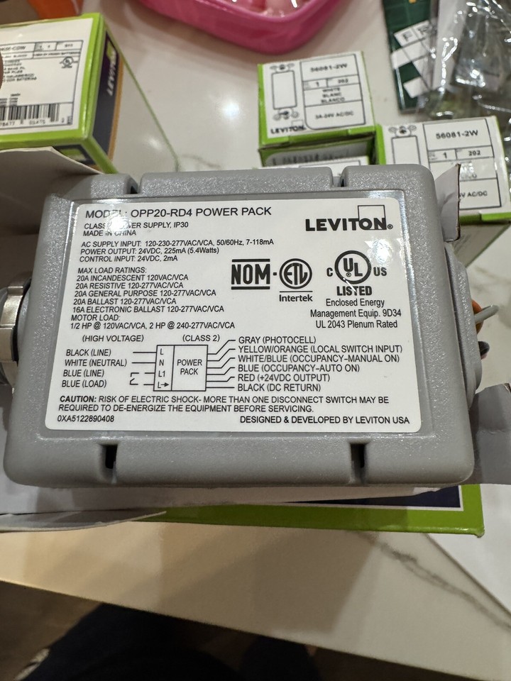 Leviton OPP20-RD4 Occupancy Sensor Power Pack - New | eBay