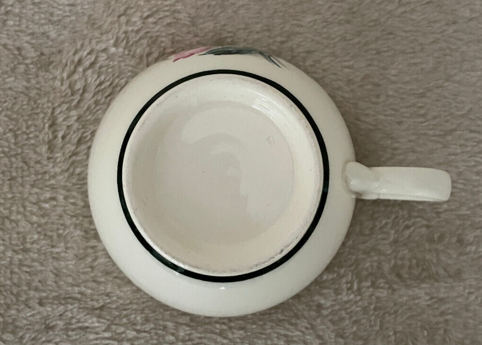 Taylor Smith Taylor Footed Teacup - NO Saucer - Green Trim Pink Rose ...