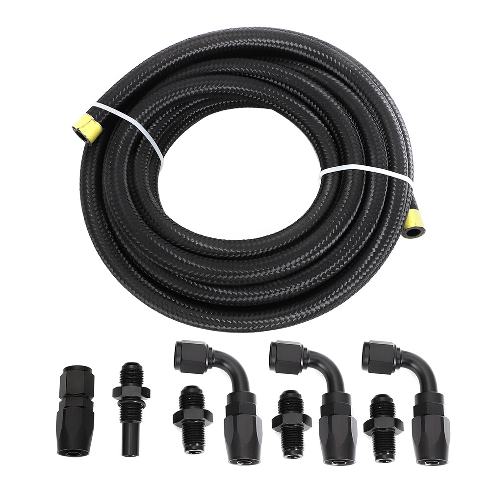 For GM 4L80E Automatic Transmission Cooler Lines Kit 6-AN Steel Braided ...