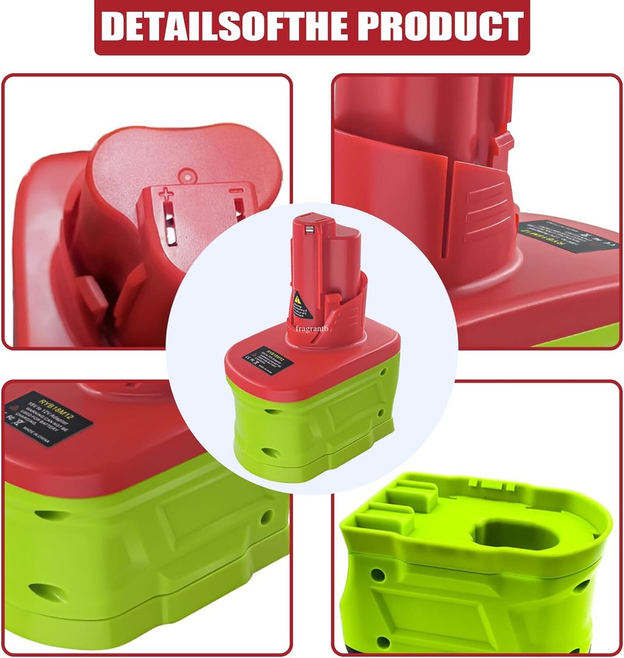 Battery Adapter for Ryobi 18V Li-ion to for Milwaukee 12V Battery Power ...
