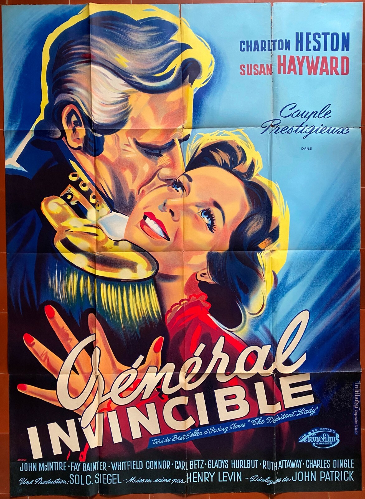Affiche LE GENERAL INVINCIBLE President's Lady CHARLTON HESTON Hayward ...