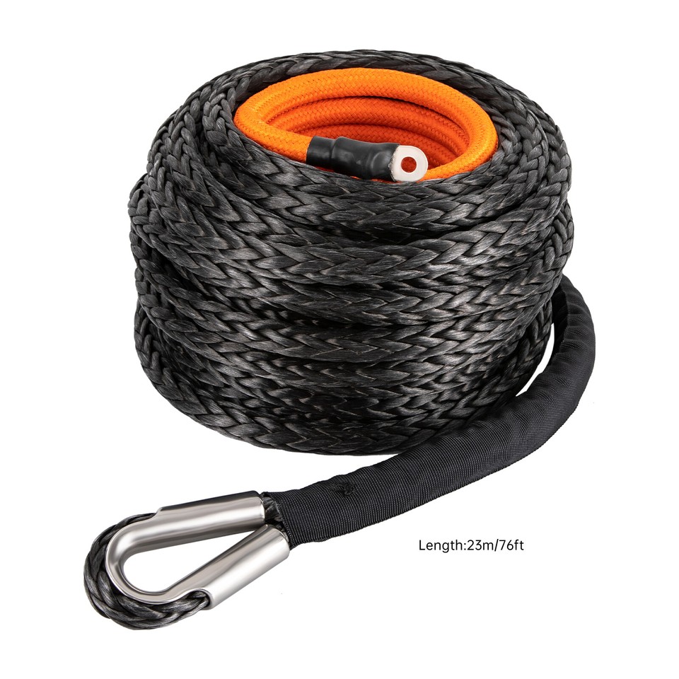 9/16"x76ft 35000LBS Synthetic Winch Rope Recovery Cable Winch Line ...