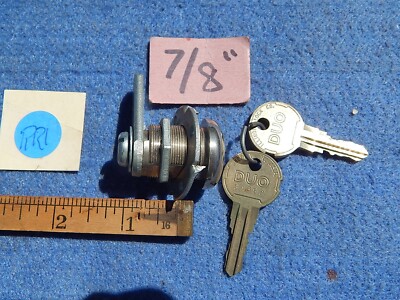 1960s Pinball or Arcade Game Lock & Key ~ 7/8 inch Duo Lock & 2 keys 8 ...