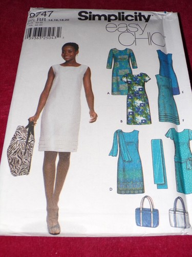 🌺 SIMPLICITY #9747 - LADIES THREE LENGTH DRESS - SCARF & BAG PATTERN 6 ...
