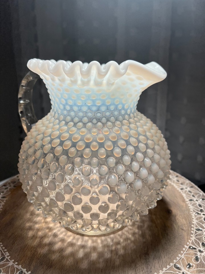 Vintage Fenton Opalescent Hobnail Water Set with 7 glasses | eBay