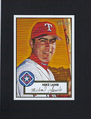 2001 Topps Heritage #29 MIKE LAMB Rangers BLACK BACK (1952 Topps Design ...