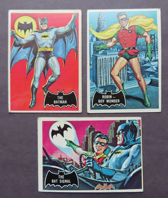 Batman Cards 1966 Orange Backs 1-2-3 The Batman, Robin-Boy Wonder, Bat ...