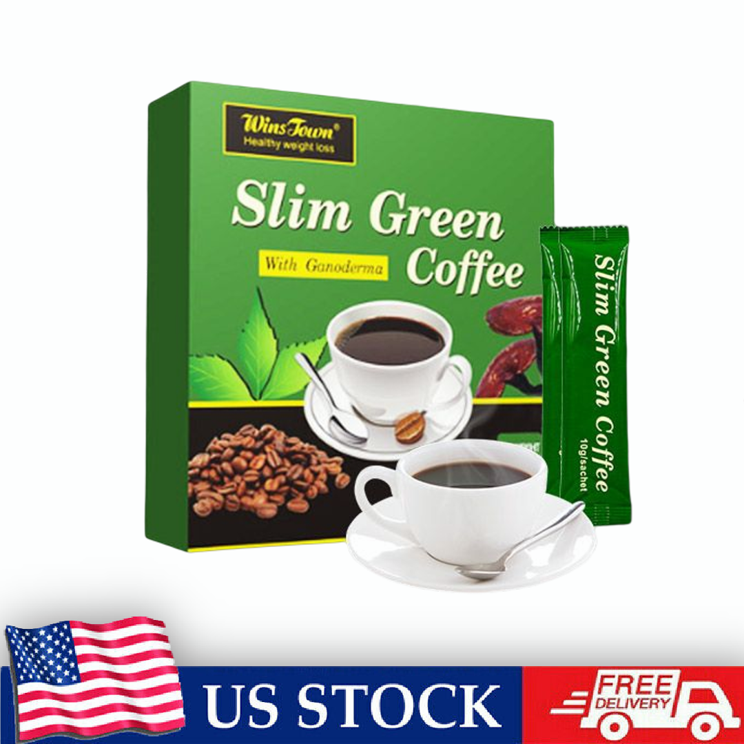 18pcs Teabags Slim Green Coffee with Ganoderma Control Tea Detox Weight ...