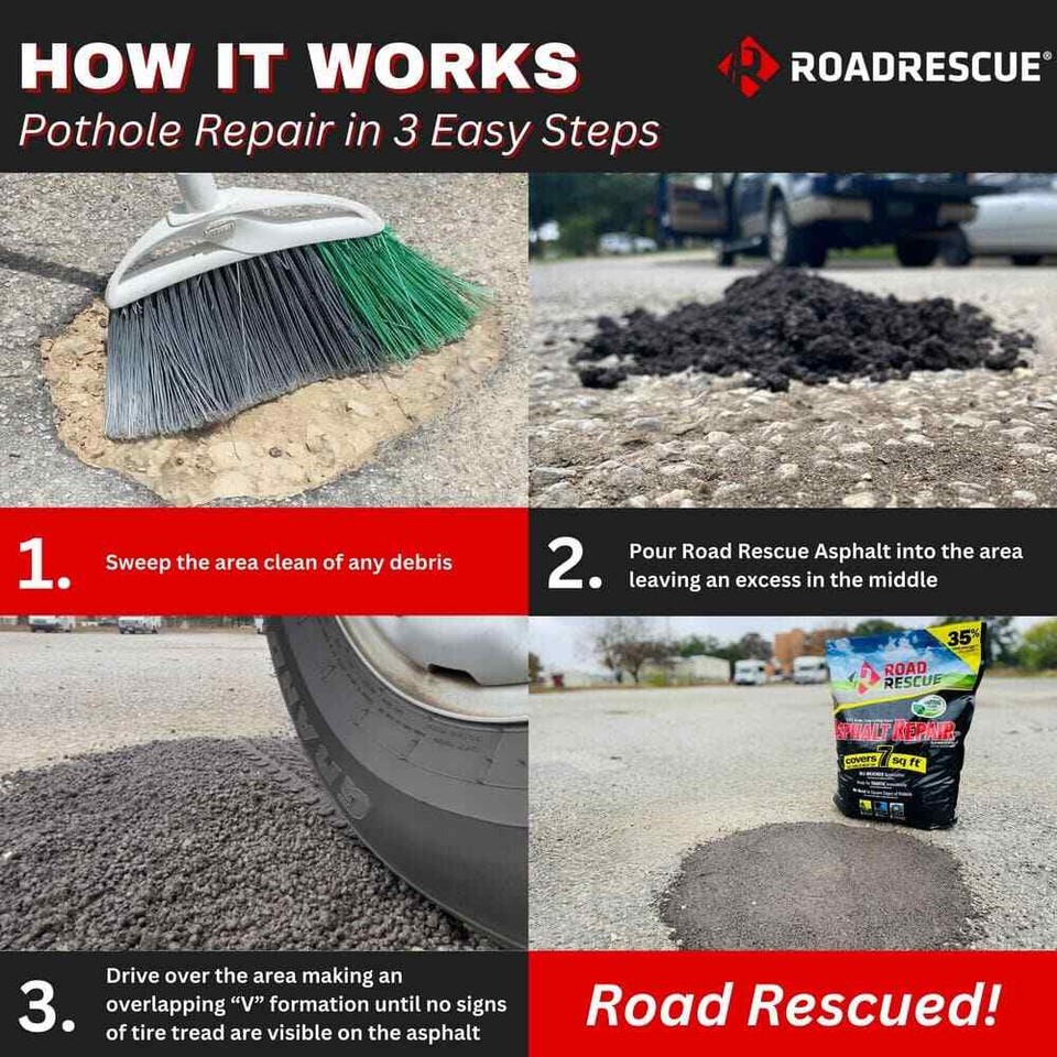 50 Lbs. Asphalt Repair Road Rescue Natural Limestone Rock Blacktop ...