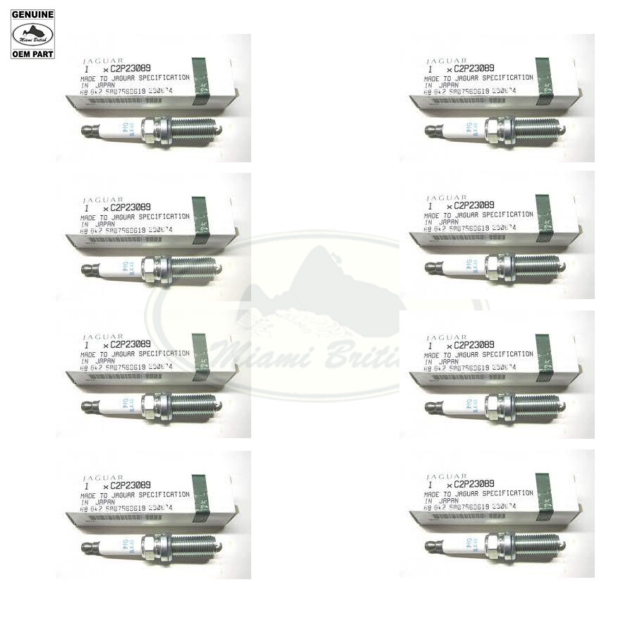 JAGUAR SPARK PLUG SET x8 F-TYPE XJ XF XK C2P23089 OEM | eBay