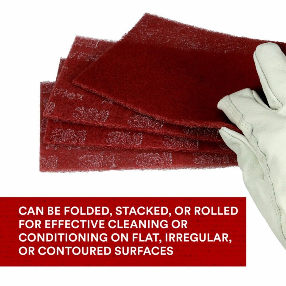 3M Scotch Brite 64659 Scuff Pads Very Fine Maroon Hand Sanding Pads 25 ...