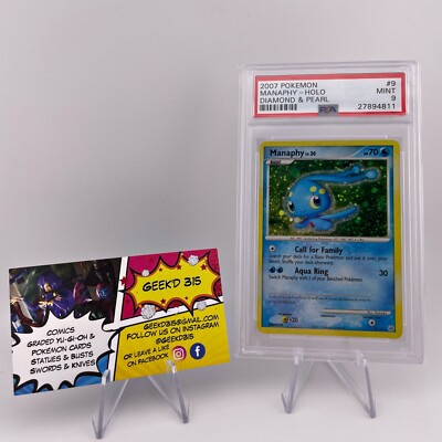 Pokemon TCG 2007 Diamond & Pearl Base Set 9/130 MANAPHY Holo PSA 9 Mint ...