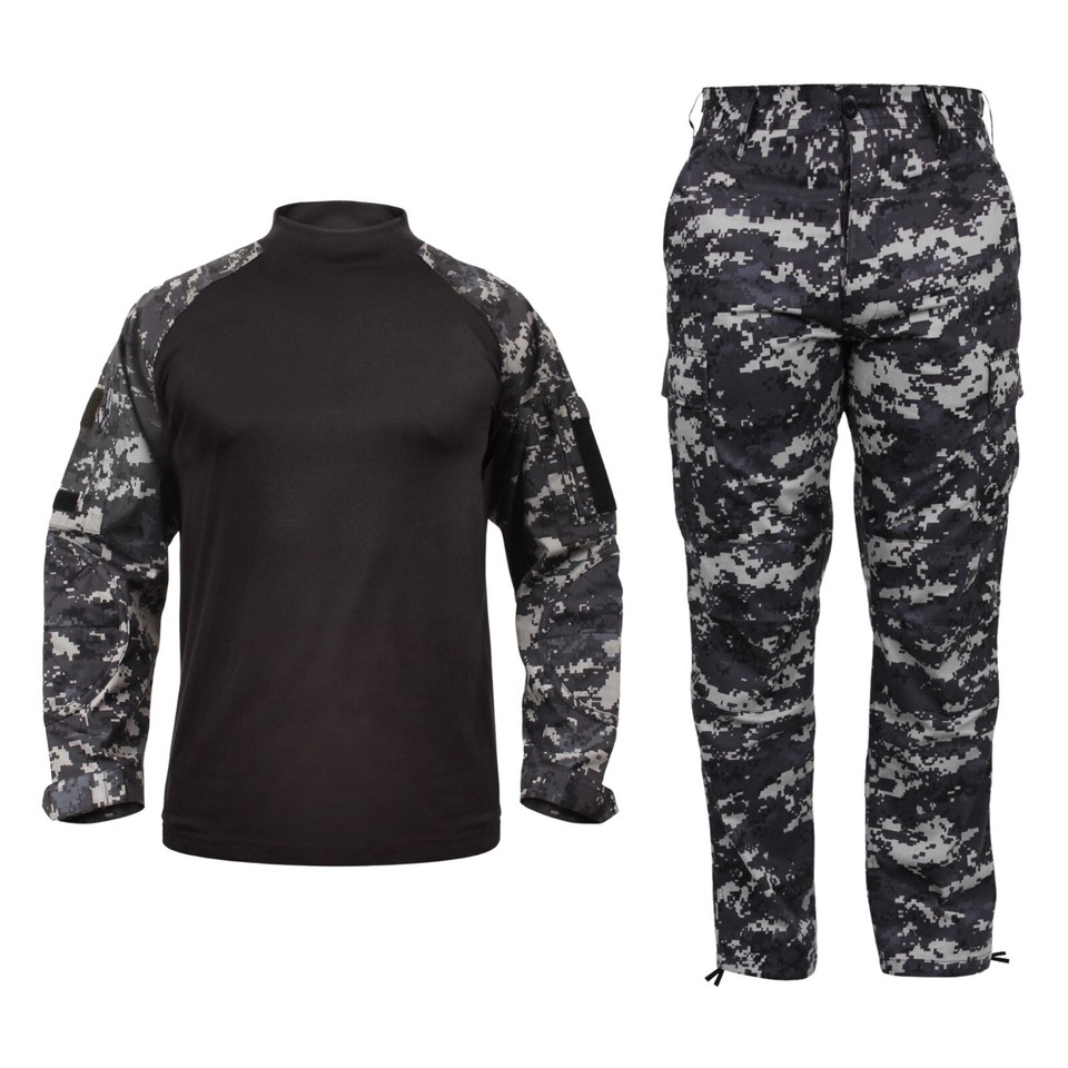 Men's Tactical Airsoft Combat Uniform Set, Military Combat Shirt & BDU ...