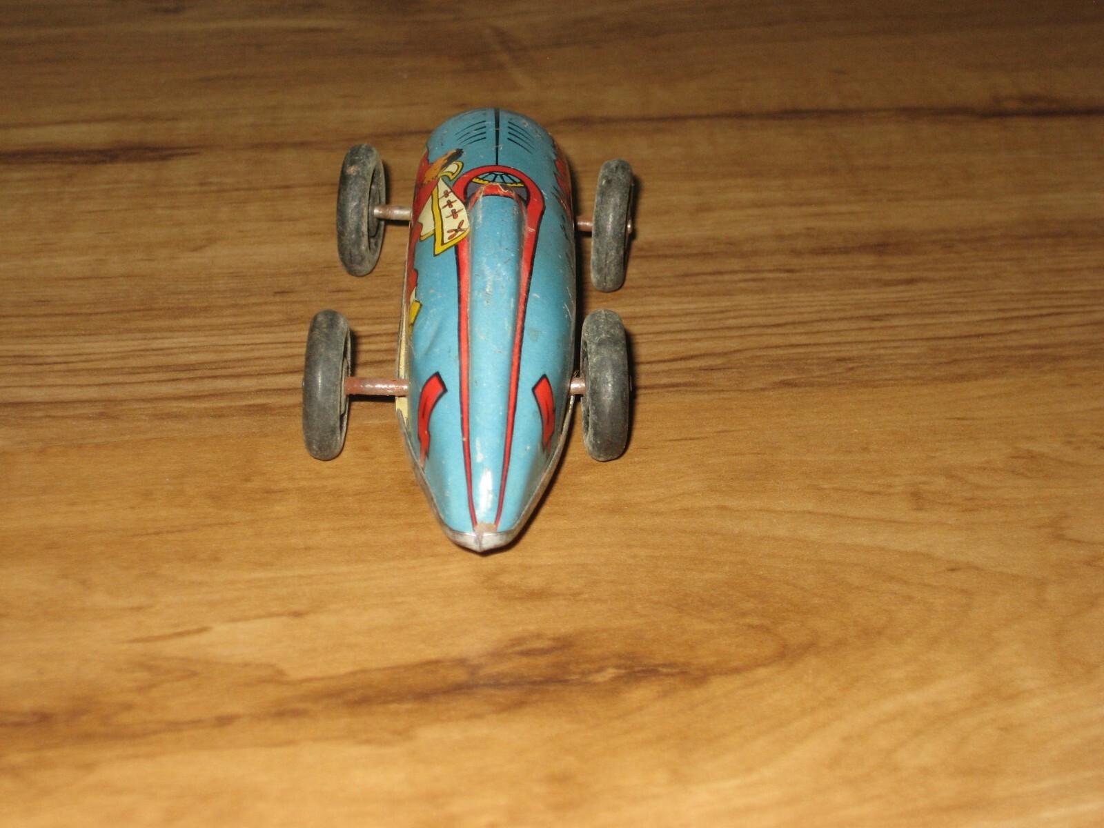1947 Fawcett Comics Publications Captain Marvel Tin Wind-Up Racer-Blue ...
