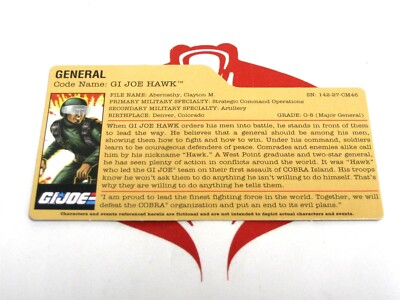 GI Joe FILE CARD General Hawk Modern FILECARD | eBay