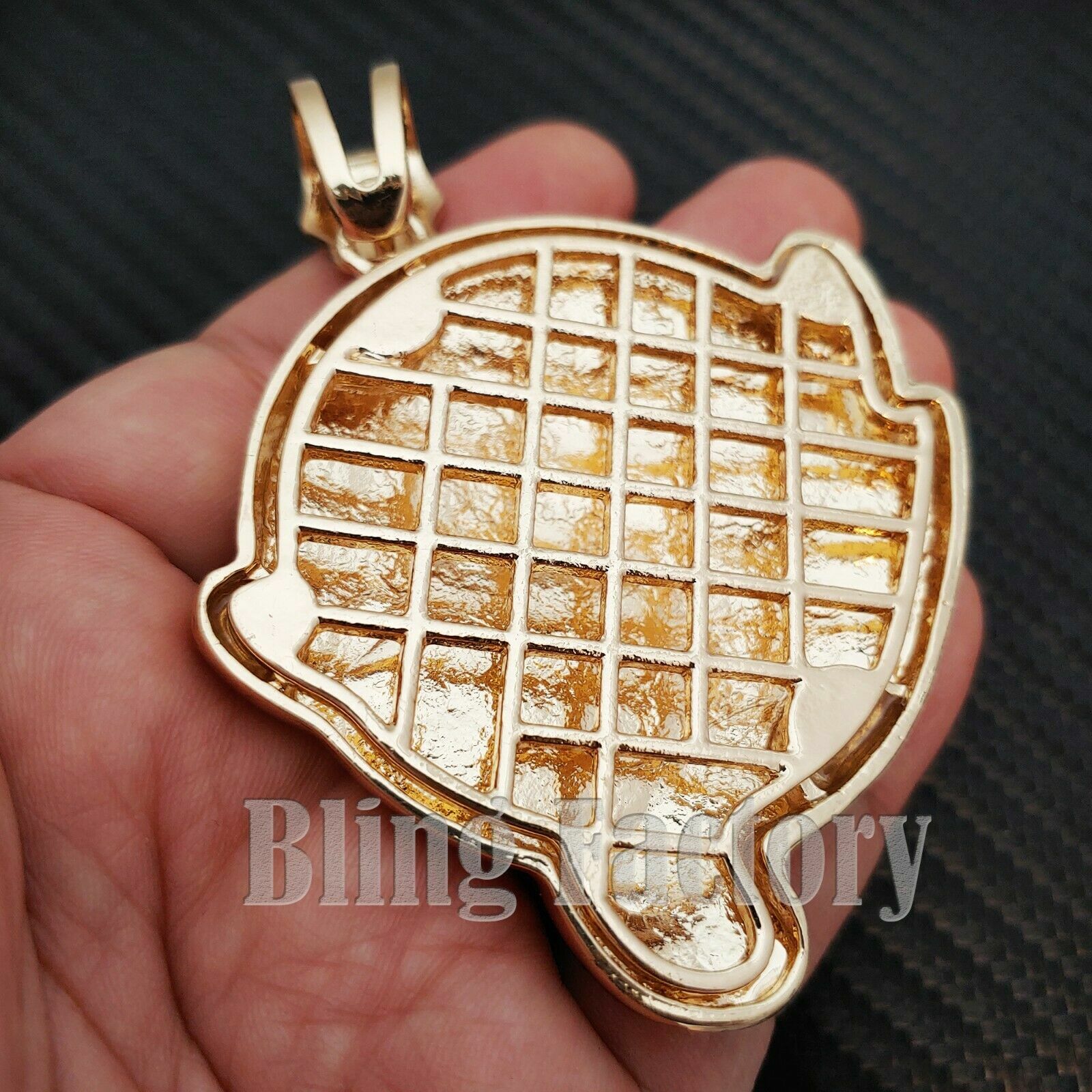 Gold Plated Mario Ghost Boo Pendant & Iced Cuban Cubic Zirconia Chain ...