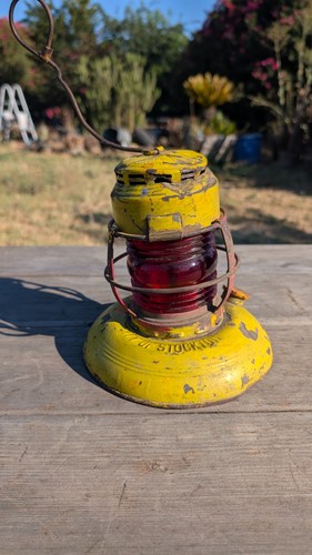 Vintage Embury No. 40 Traffic Guard Lantern - Red Glass Globe Stockton ...