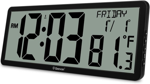 14.3" Atomic Wall Clock Battery Operated, Large Atomic Digital Wall ...