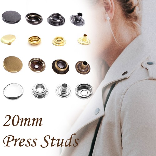 20mm Press Studs Snap Fasteners DIY for Leather Coats Jacket Handbags ...