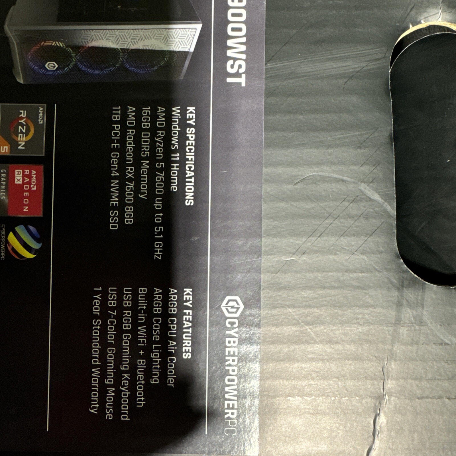 *Brand New* Cyberpower Desktop Gaming PC Win 11 AMD Ryzen 5 16GB 1TB ...