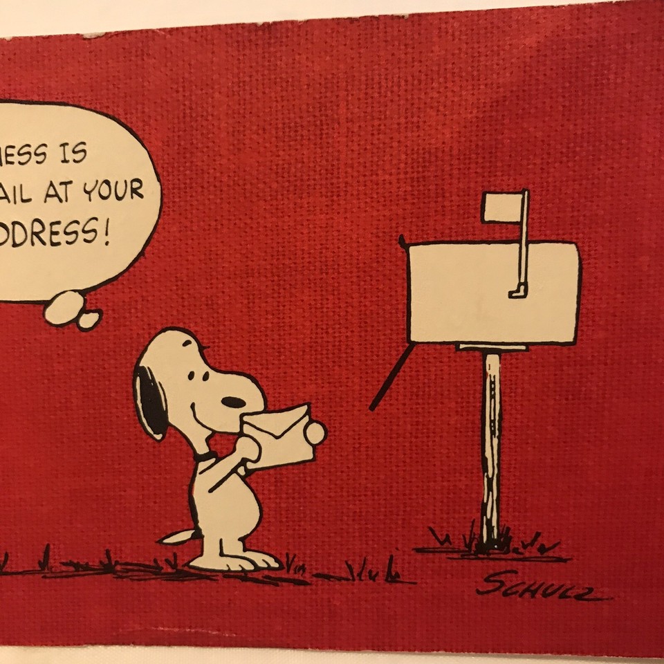 Vintage 1960s HALLMARK Postcard Snoopy Schulz Happiness Change of ...