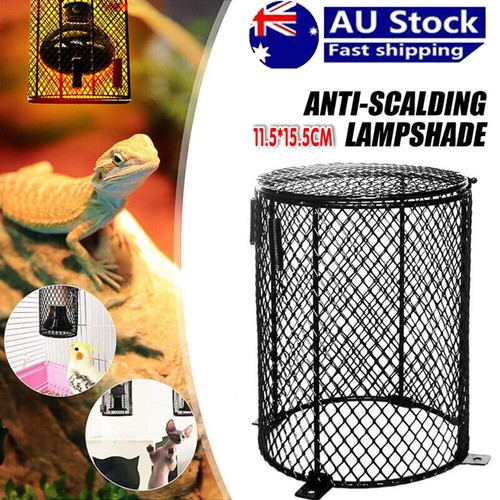 Round Reptile Heat Lamp Light Bulb Mesh Cage Protector Enclosure 11 ...