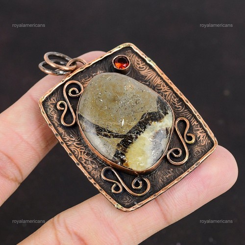 Copper Root Chakra Natural Septarian Citrine Bezel Sister Engagement Pendant | eBay
