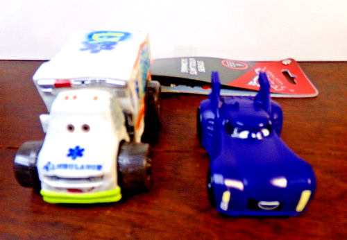 Disney Pixar CARS 3 Dr. Damage and Batwheels Car Lot, Plus Sticker Pad ...