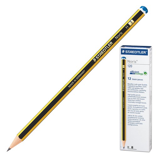 12 Pencils 2Hb 3H Lead Graduated Pencil Staedtler 120 Noris Drawing ...
