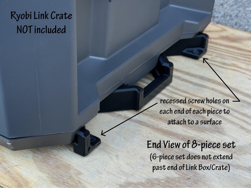 6-Grid to hold Ryobi link crate boxes to a horizontal surface to ...