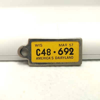 RARE VTG DAV Disabled Veterans Mini License Plate Key Chain Ring ...