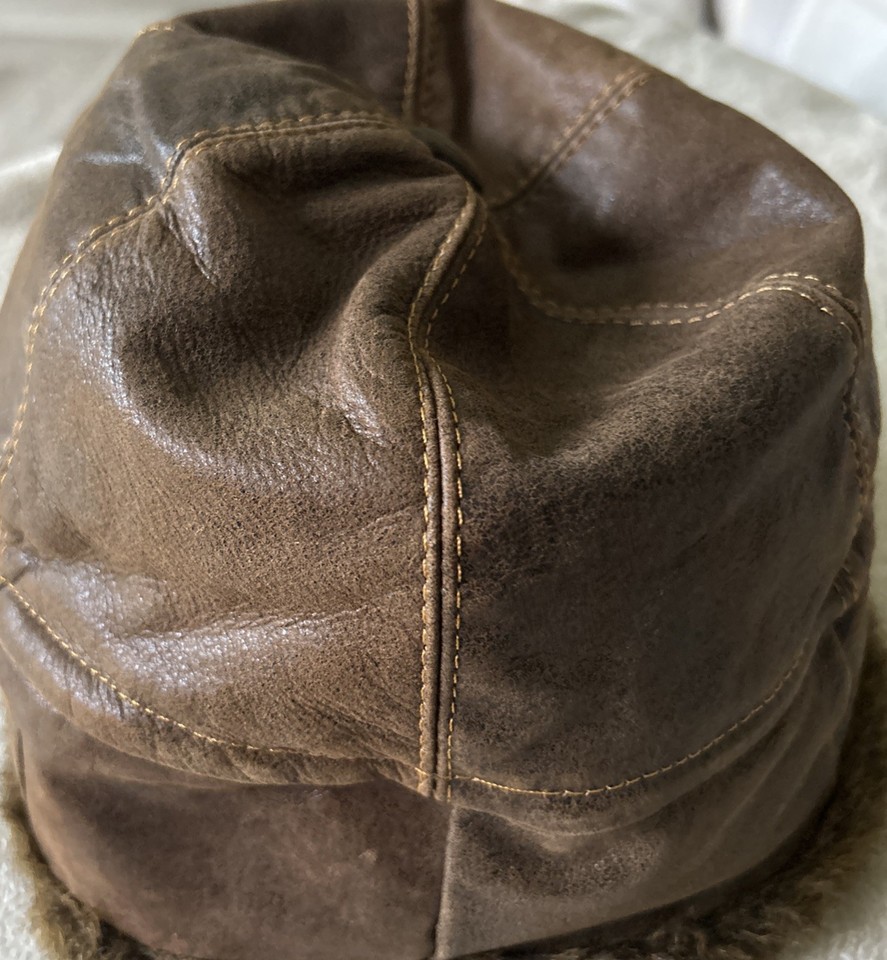 Vintage WWII USAAF B-2 Leather Flying Cap/Crown Hat,Dark Brown Amazing ...