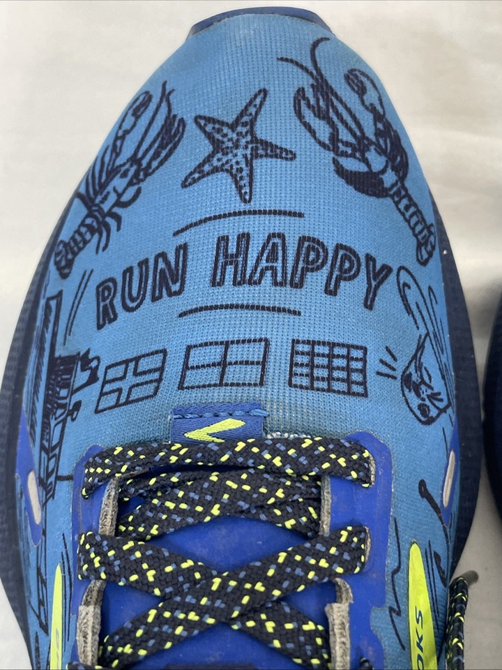Brooks Boston Harbor Run Happy Marathon Edition Sneakers Blue Sz 7.5 | eBay