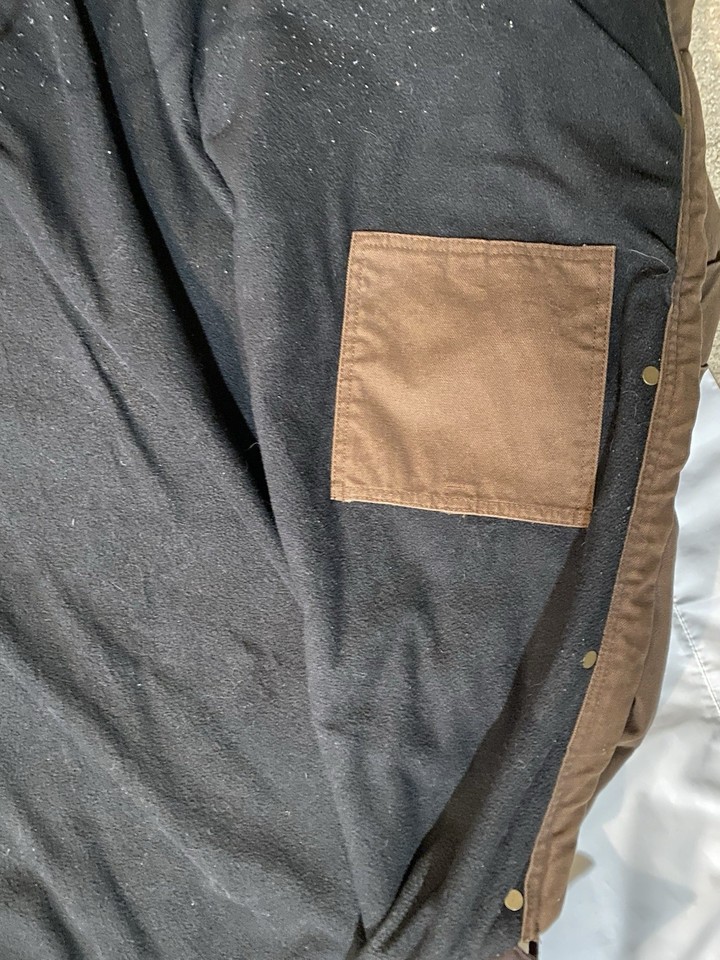 CE Schmidt Workwear Coat Mens SZ 2XL Brown Canvas Fleece Lined Work ...