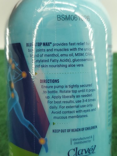 2X Blue Stop Max Muscle & Joint Relief Gel for Body Aches 16 fl. oz ...