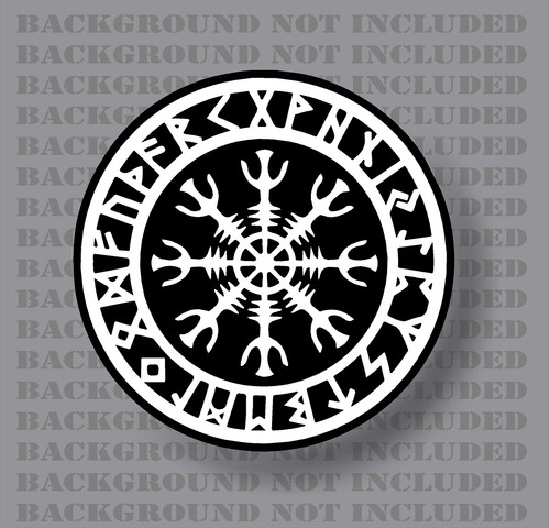 Seal Odin Thor viking Norse helm of awe rune protection sticker decal ...