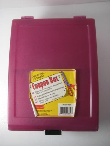 Rubbermaid Coupon File Check Box #0185 with Divider Purple 8 x 10.75 x ...
