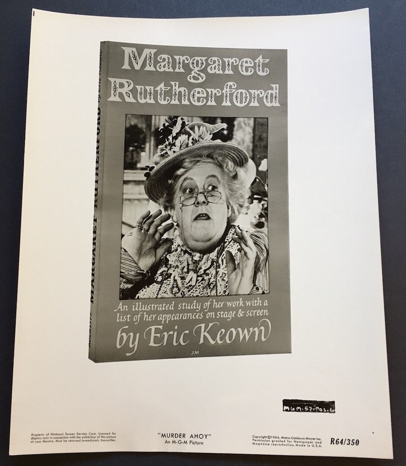 MARGARET RUTHERFORD book cover promo for MURDER AHOY Agatha Christie ...