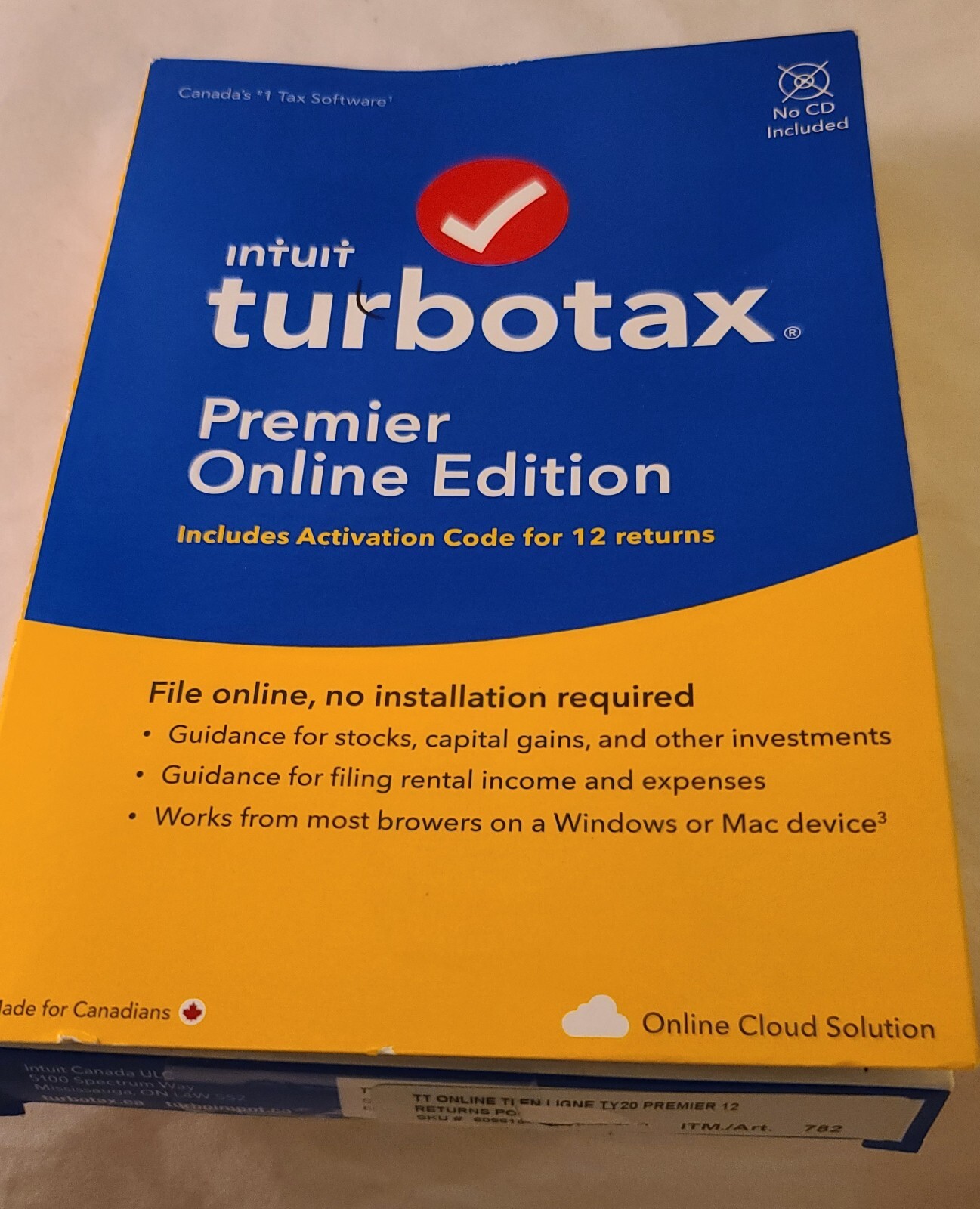 TurboTax Standard Deluxe Premier Home CD/Download Online 2020 Canada ...
