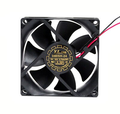 10pc DC Case Fan D80SH-24 80x80x25mm 24V 0.2A * 2P 3200rpm 38cfm 37dBA ...