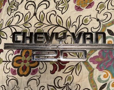 Vintage CHEVY VAN 20 G-Van Metal Emblem Badge OEM 14060364 14052242 ...