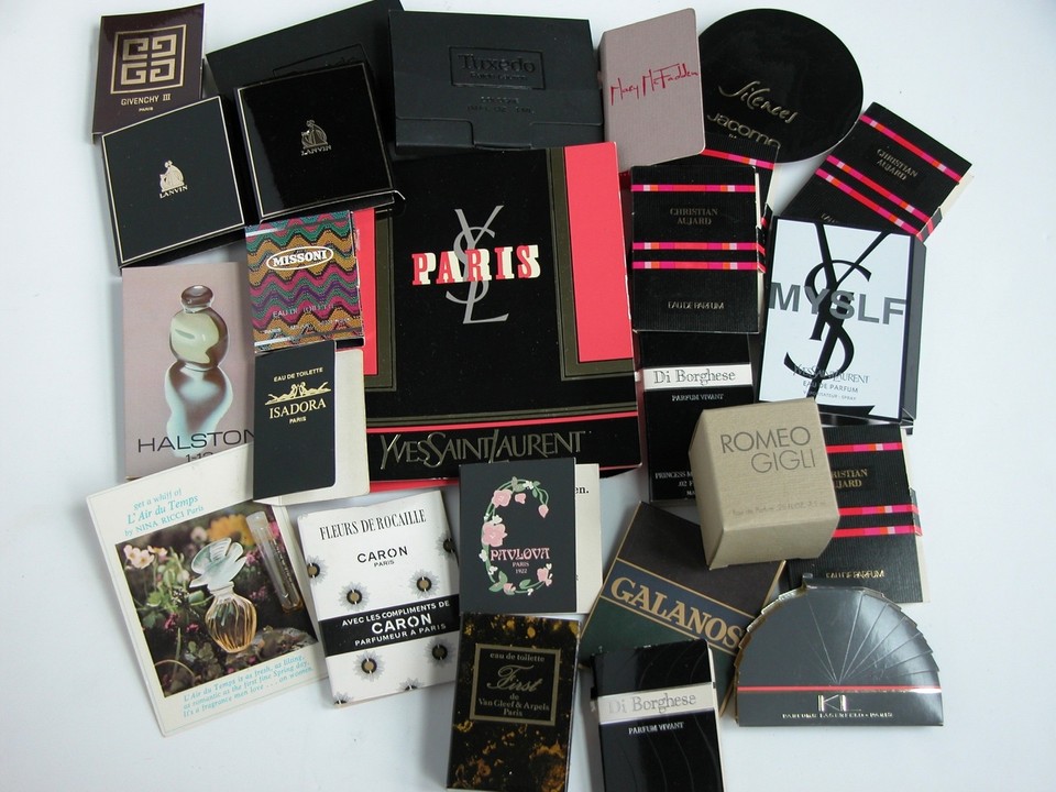 Vtg Luxury Perfume 25 Samples Lot RL Yves Saint Laurent First Van Cleef ...
