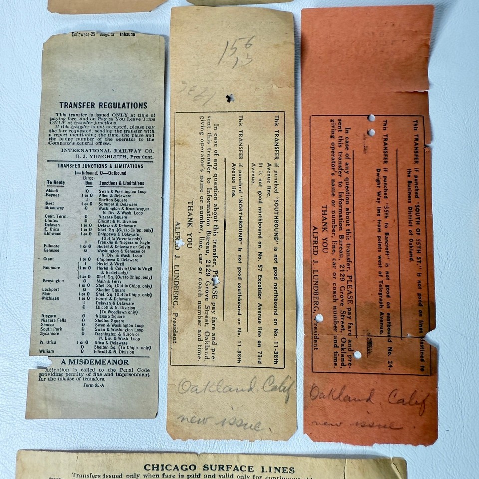 1930s Train Ticket Lot of 16 Cincinnati Minneapolis Buffalo Oakland ...