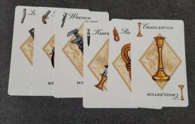 Clue Classic Detective Board Game Replacement Pawns 6 Weapons Cards ...