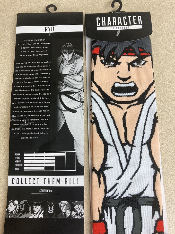 Mens Street Fighter RYU Face character Socks AR341 | eBay