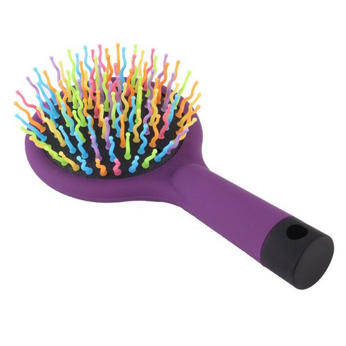 Rainbow Volume Detangling Hair Brush & Mirror Comb Anti-Static ...