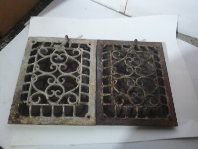 Antique Cast Iron Heating Grate Cover Vent Register Fancy Victorian ...