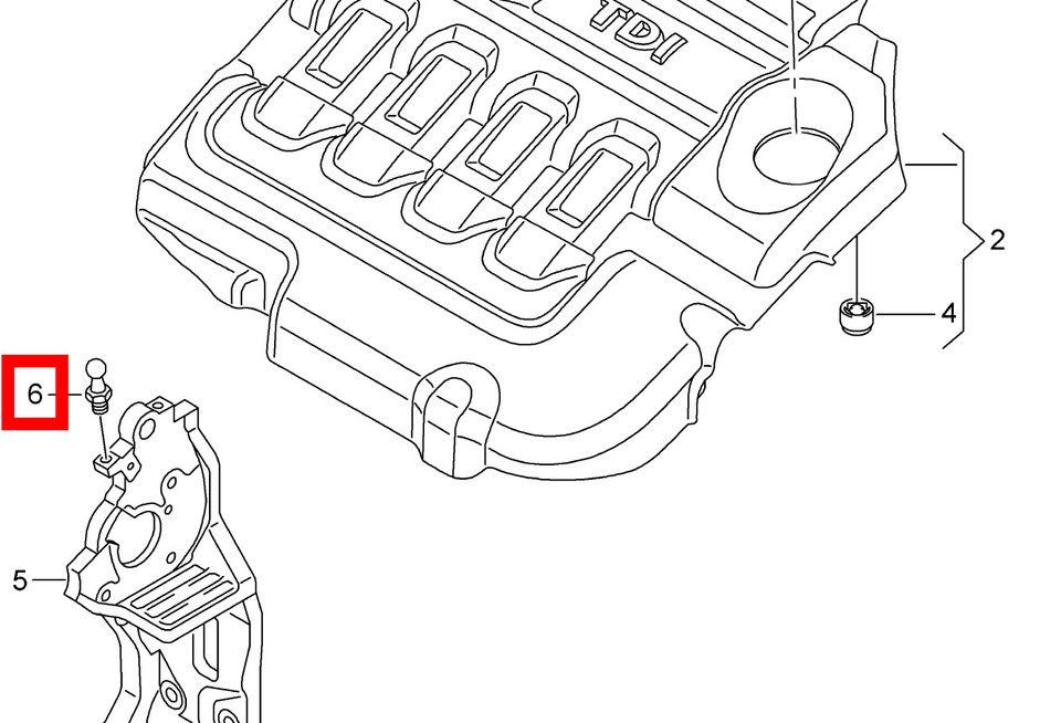 NEW GENUINE VW AUDI SEAT SKODA ENGINE ENGINE COVER BALL HEAD MOUNTING ...