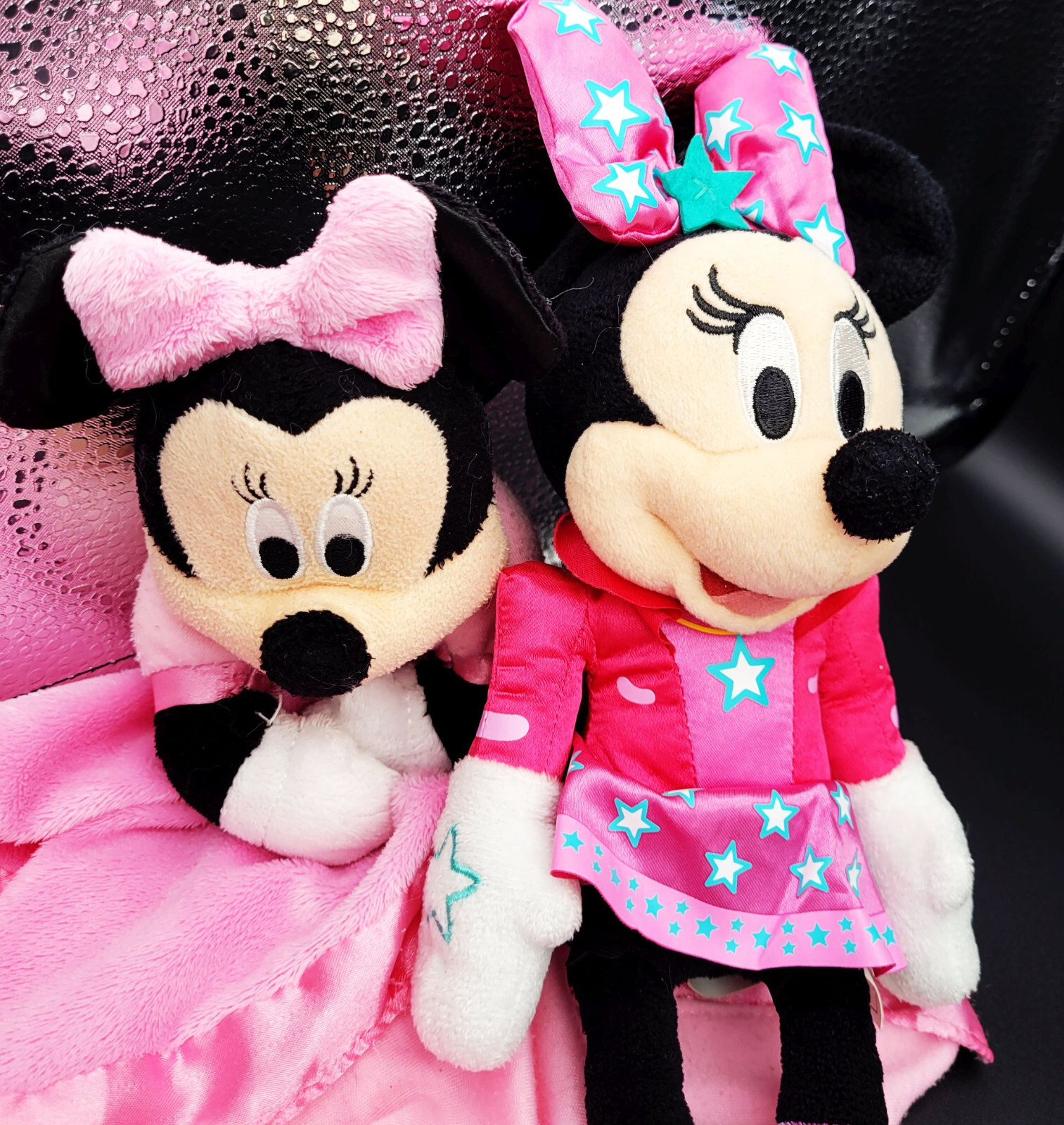 MINNIE MOUSE Rattle Lovey Security Blanket Satin & Disney Junior Pop ...